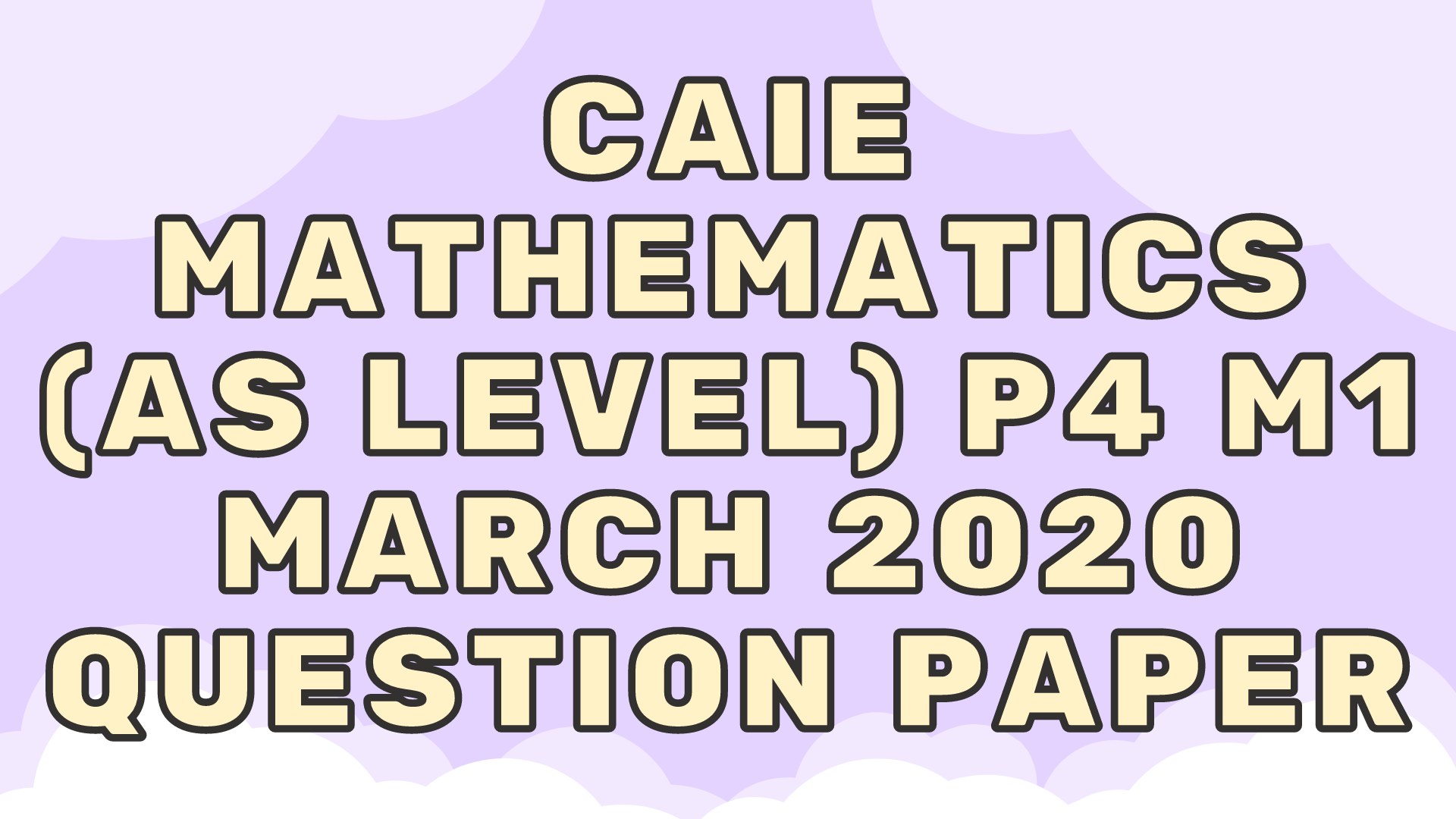 CAIE Further Math (AS) Paper 1 May/June 2020 - MS - KK LEE MATHEMATICS