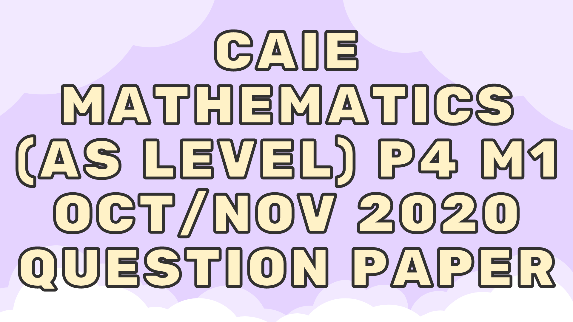 CAIE Mathematics (AS) P1 - Oct/Nov 2020 - MS - KK LEE MATHEMATICS